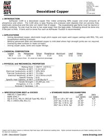 Aufhauser - C189 Deoxidized Copper Alloy